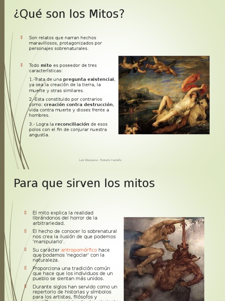 Los Mitos Ppt | Mitos de la creación | Mitología