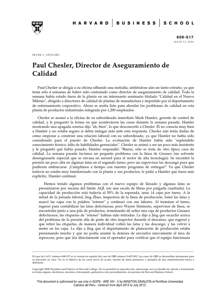Caso Paul Chesler | PDF