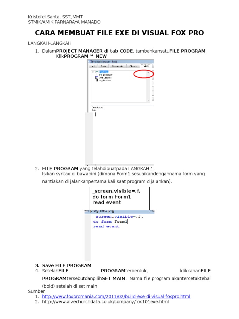 Cara Membuat File Exe Di Visual Fox Pro | PDF