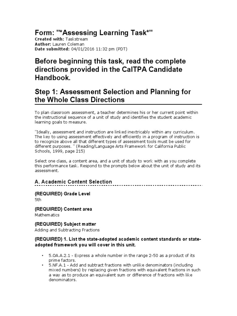 Tpa 3 | PDF | Educational Assessment | Homework