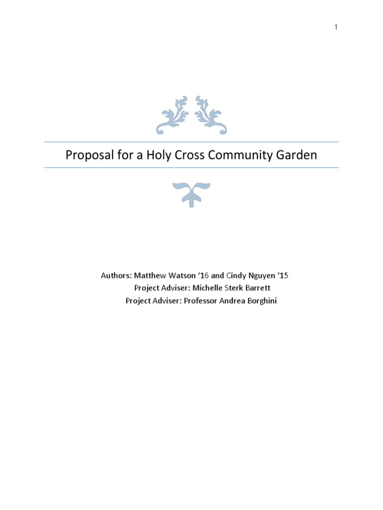 Holy Cross Community Garden Proposal | PDF | Community | Sustainability