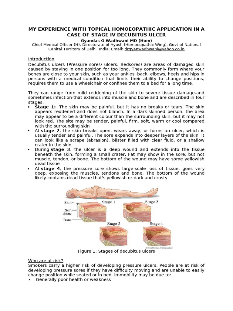 My Experience With Topical Homoeopathic Application in A Case of Stage ...