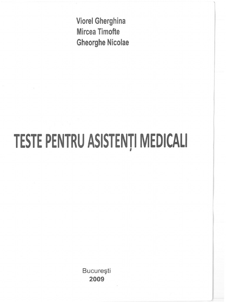 Teste Pentru Asistenti Medicali 2009 | PDF