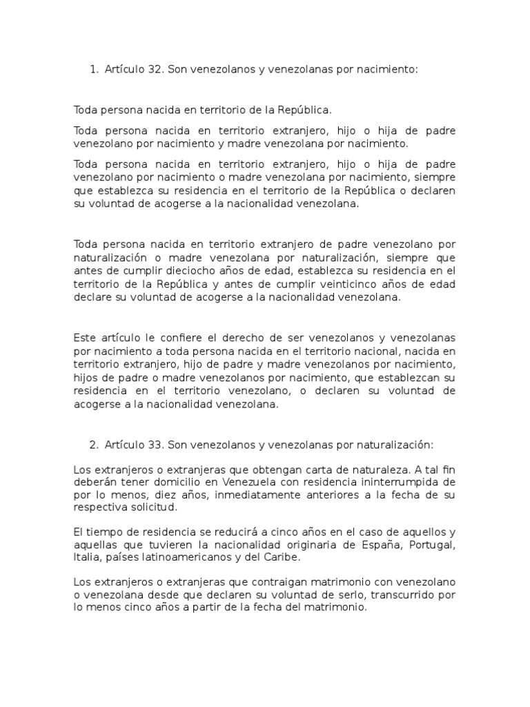Artículo 32 | PDF | Naturalización | Ciudadanía