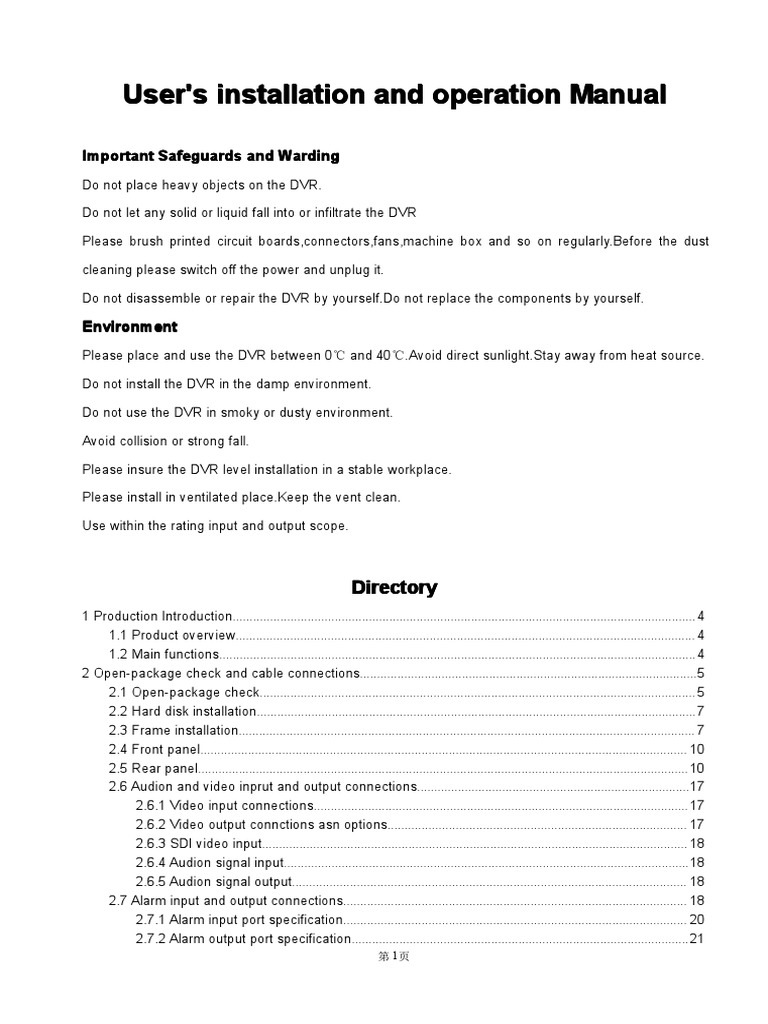 DVR User Manual PDF | PDF