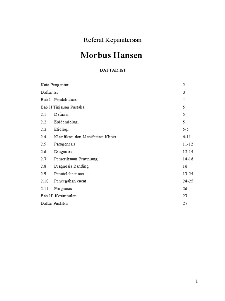 Referat Morbus Hansen | PDF | Pengembangan Diri | Kesehatan Holistik