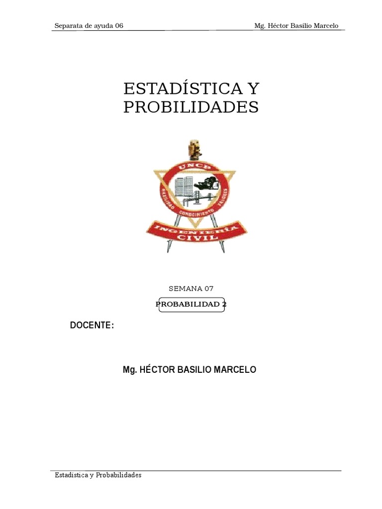 Separata 06 Probabilidad 2 | PDF | Probabilidad | Prueba matemática