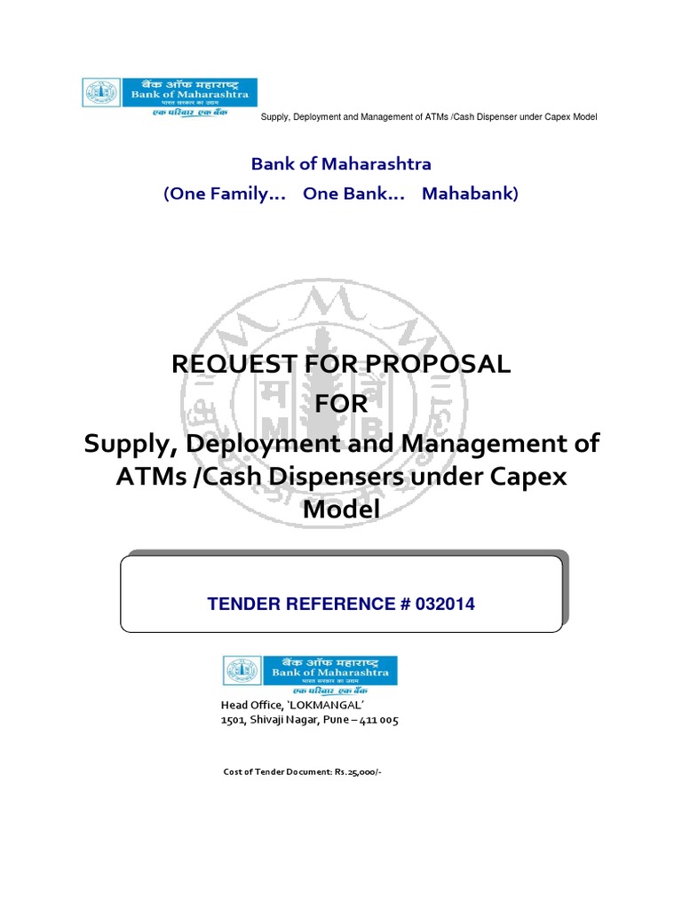 ATM Supply and Management RFP | PDF | Automated Teller Machine ...