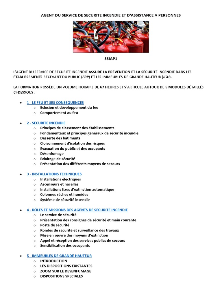 Cours Ssiap 1 PDF | PDF | La combustion | Combustible