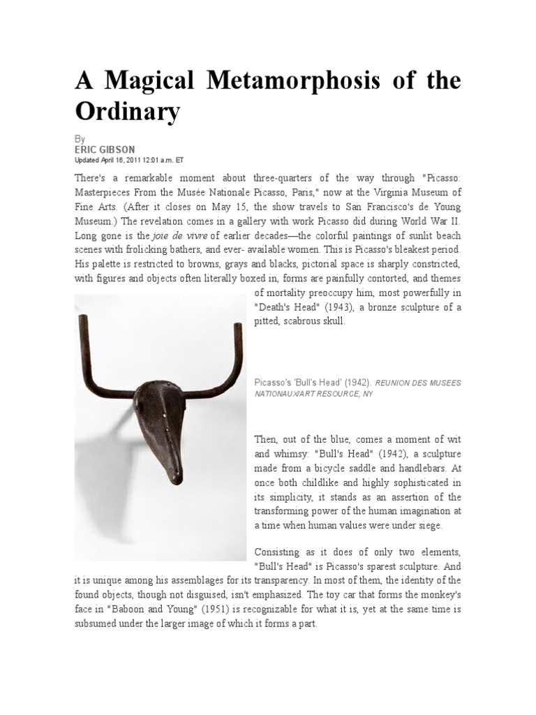 A Magical Metamorphosis of The Ordinary | PDF | Pablo Picasso | Art ...