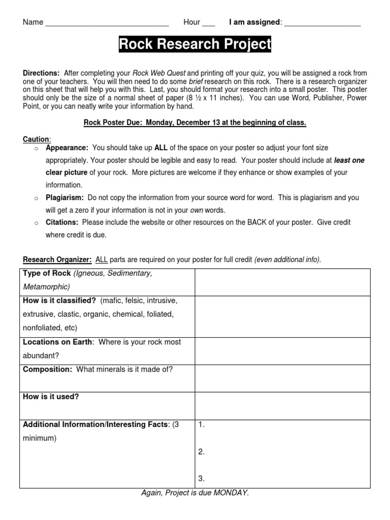 Rock Research Project | PDF | Career & Growth