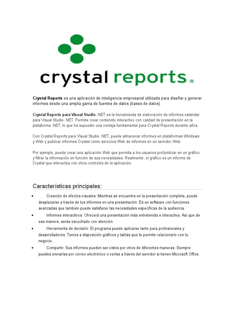 Crystal Reports para Visual Studio .NET | PDF