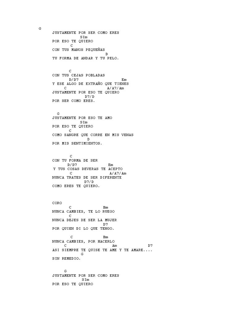 Te Quiero Justamente Como Eres | PDF