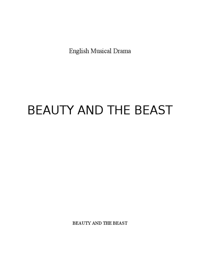 Beauty and The Beast The Musical | PDF