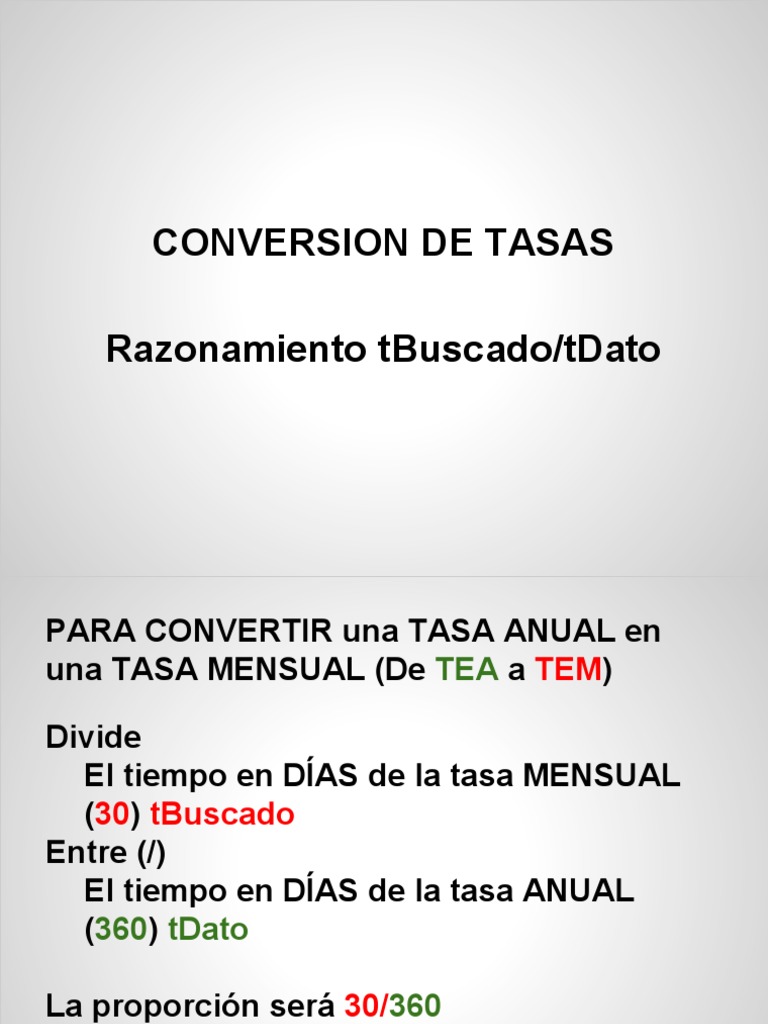 Conversion de Tasas | PDF