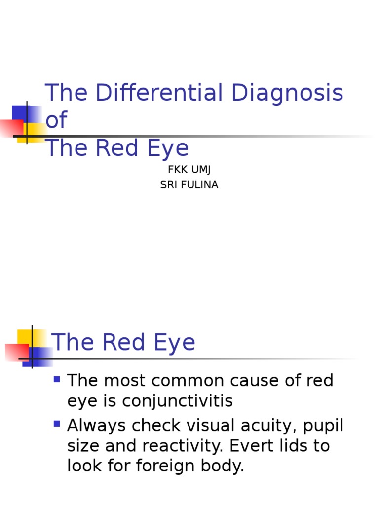Red Eye Differential Diagnosis Guide | PDF | Glaucoma | Human Eye