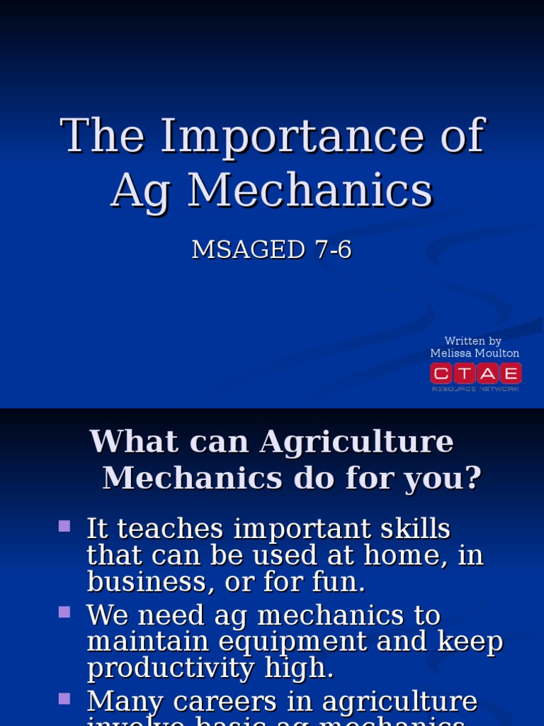 AG 7-5 The Importance of Ag Mechanics | PDF | Tractor | Machines