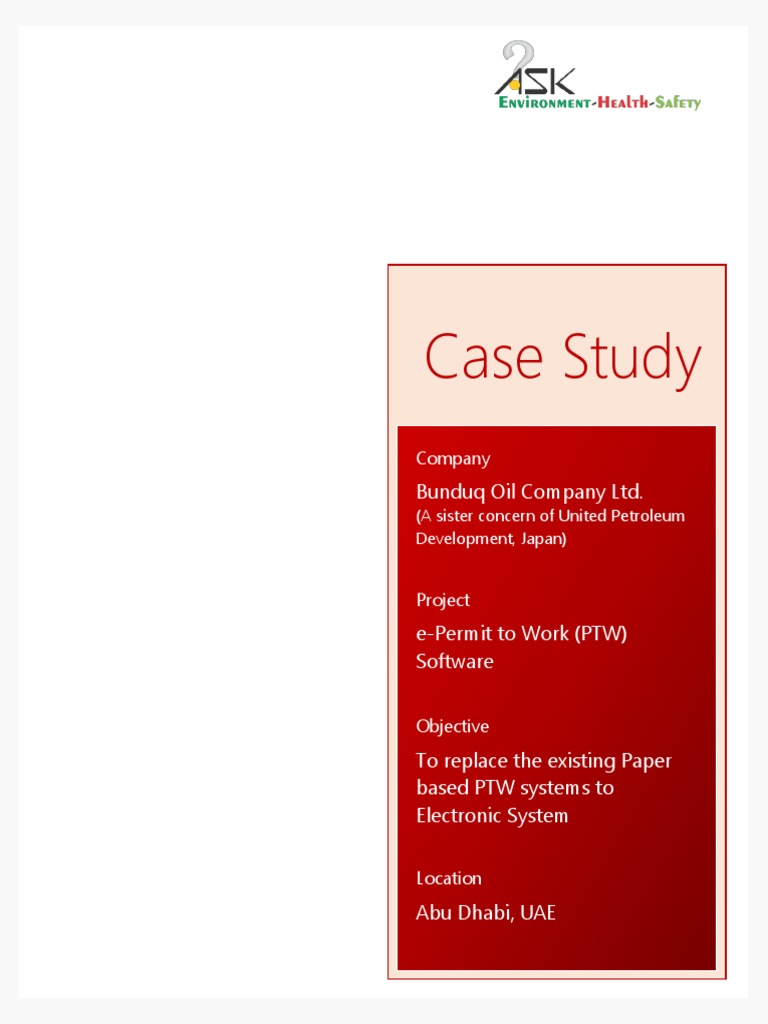 Bunduq Oil Company e-PTW Implementation | PDF | United Arab Emirates ...