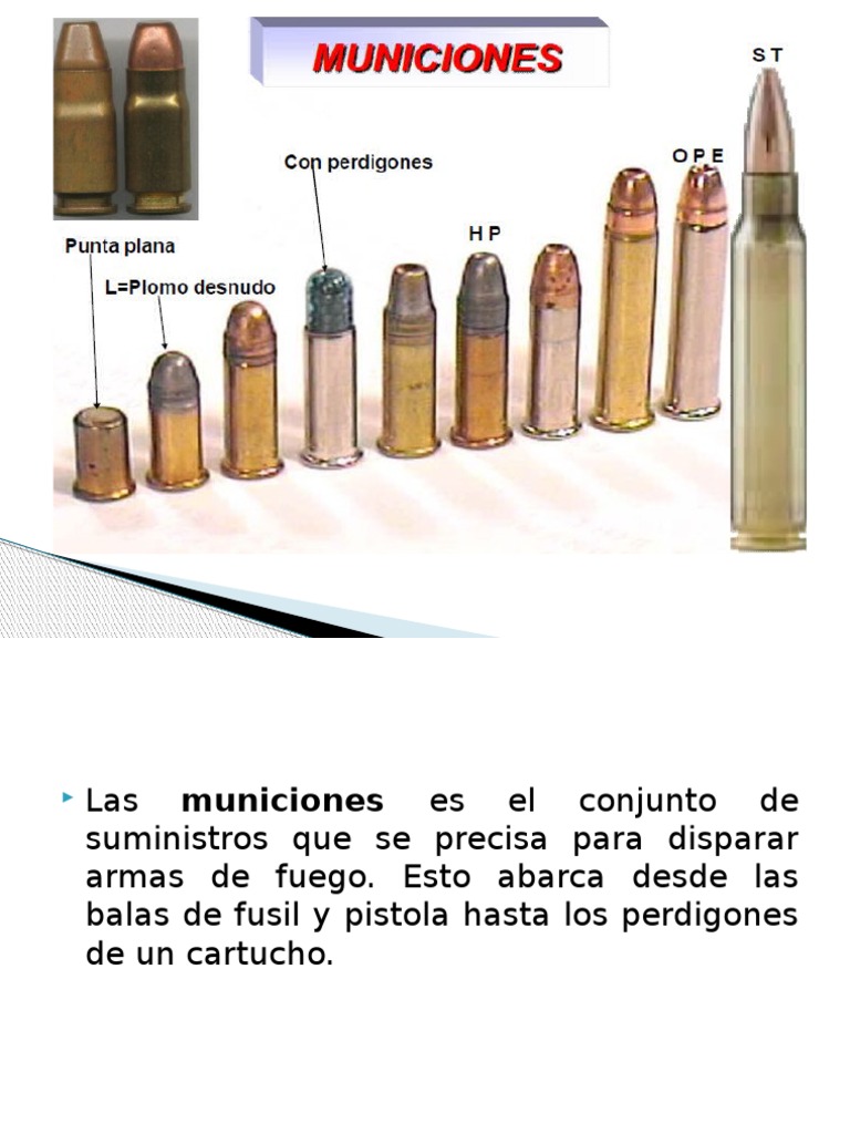 Municiones | PDF | Munición | Cartucho (armas de fuego)