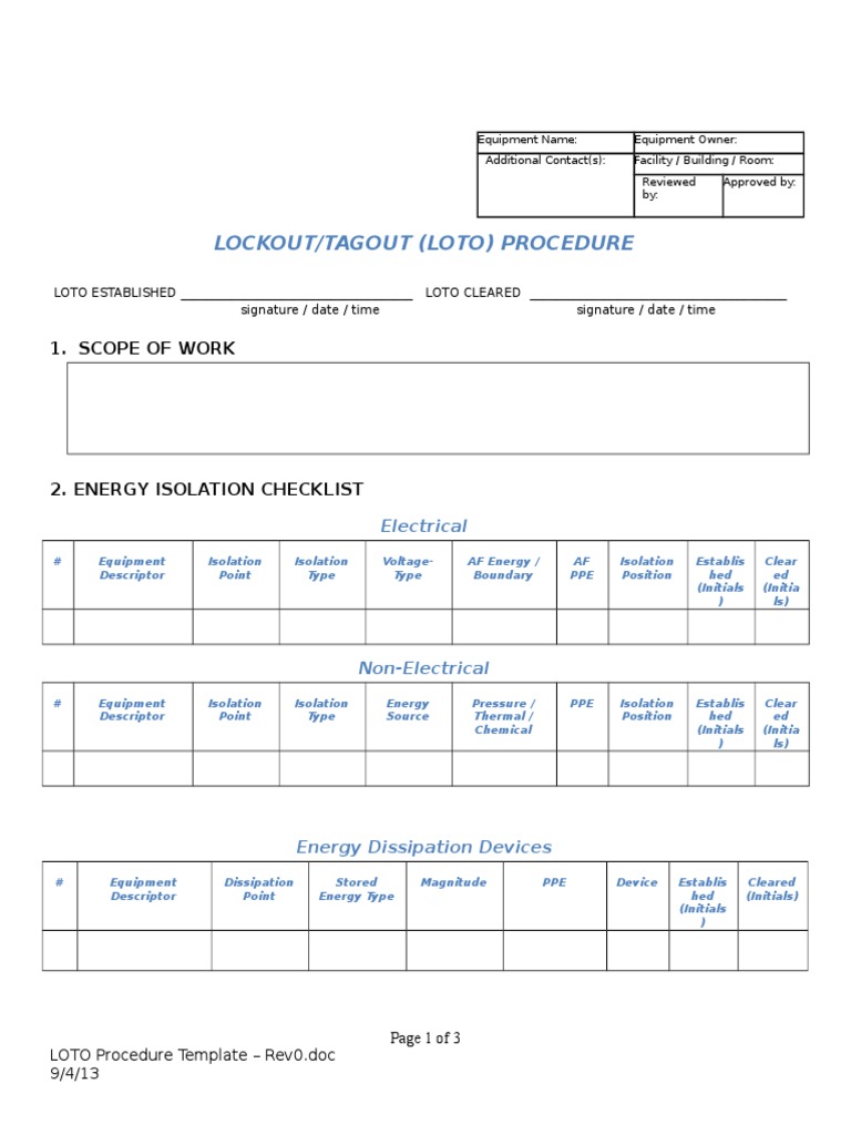 LOTO Procedure | PDF | Law