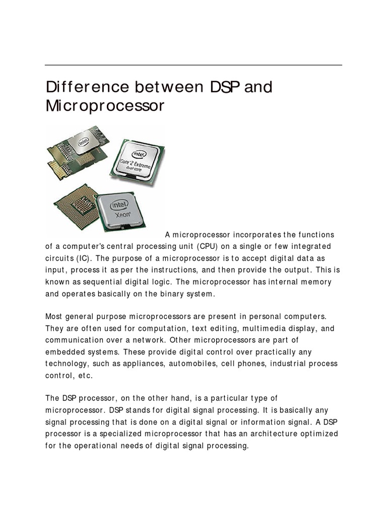 DSP and Microprocessor 1 PDF | PDF | Digital Signal Processing ...