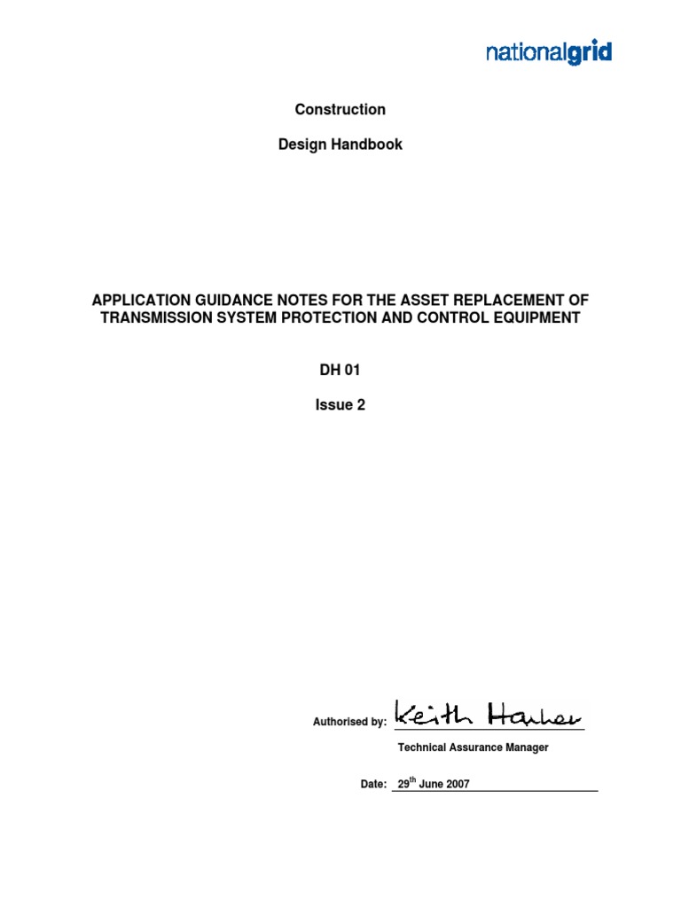 National Grid Design Handbook dh01 | PDF | Relay | Electrical Substation
