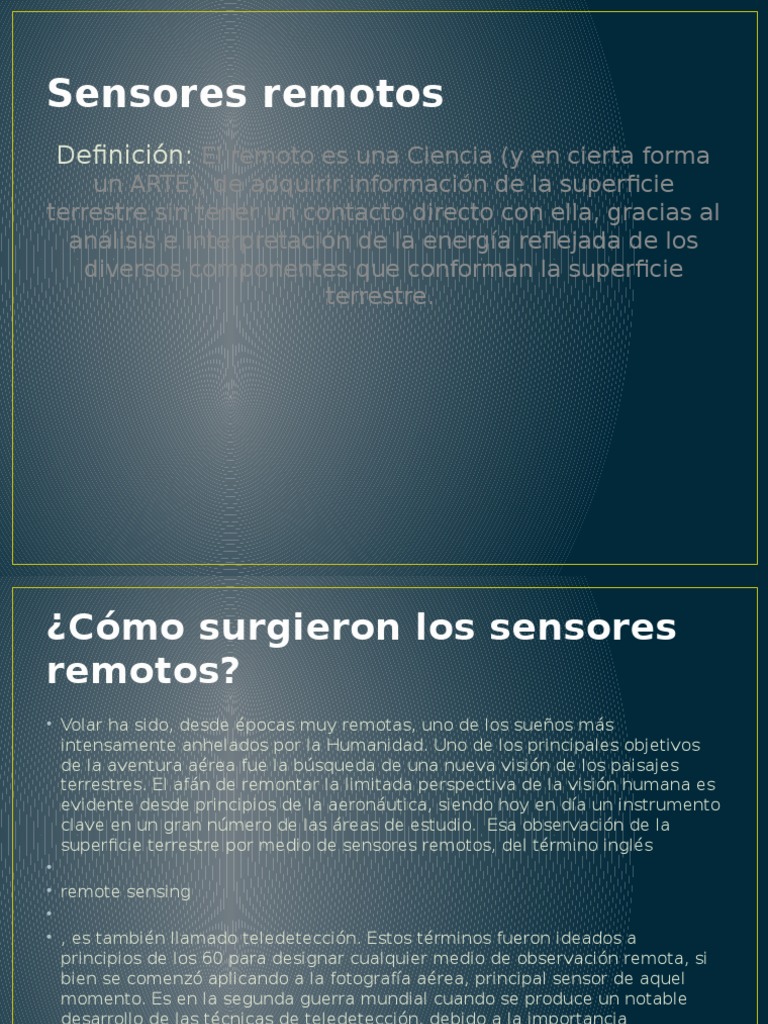 Sensores Remotos | PDF | Sensores remotos | Resolución de pantalla
