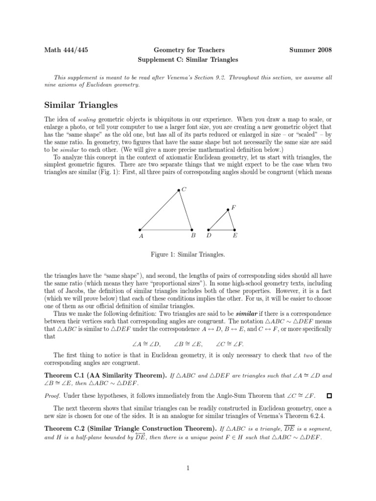 Similar Triangles | PDF | Triangle | Euclidean Geometry