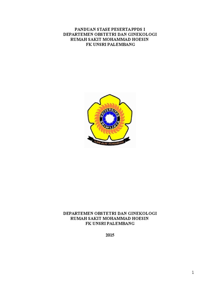 Panduan Stase Peserta Ppds I Obgyn RSMH - FK Unsri 2015 | PDF