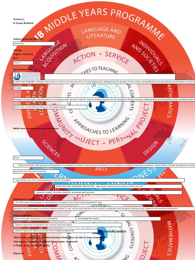 MYP Organic Chemistry Unit Planner | PDF | Educational Assessment ...