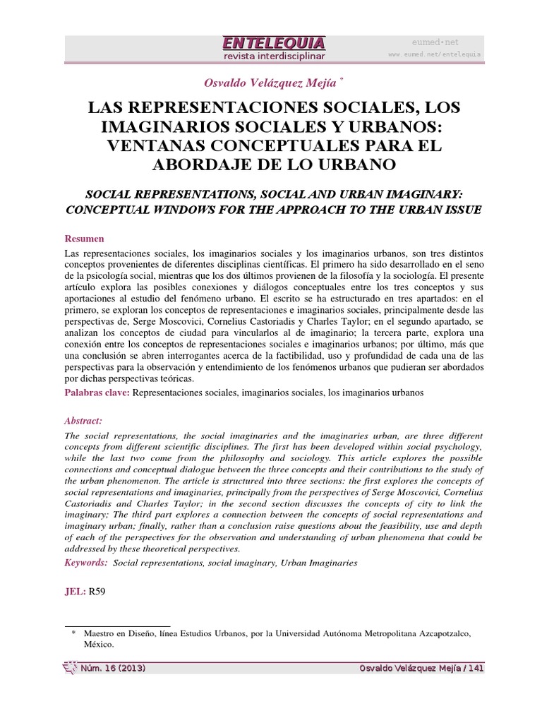 Representaciones Sociales e Imaginarios Sociales PDF | PDF | Sociedad | Los símbolos