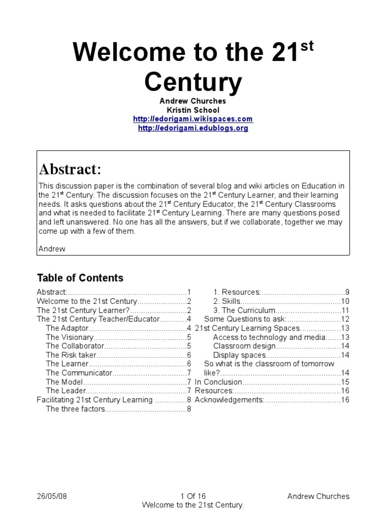 21st Century Education Insights | PDF | Educational Technology | Teachers