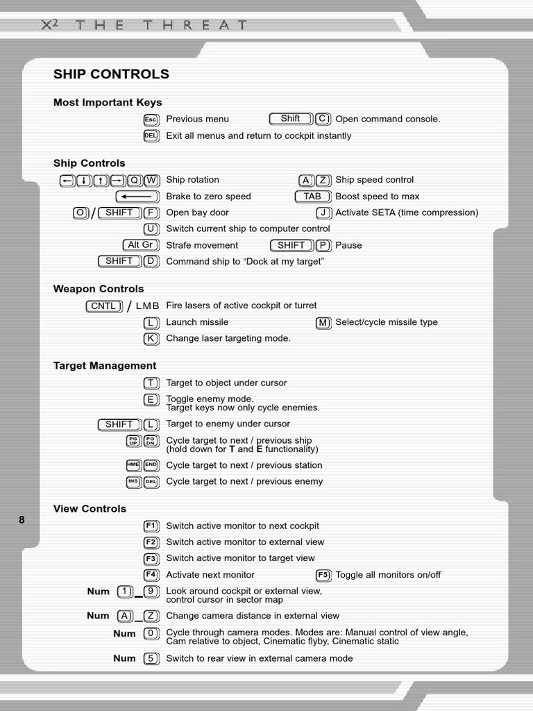 X2 The Threat Quickstart | PDF | Menu (Computing) | Human–Computer Interaction