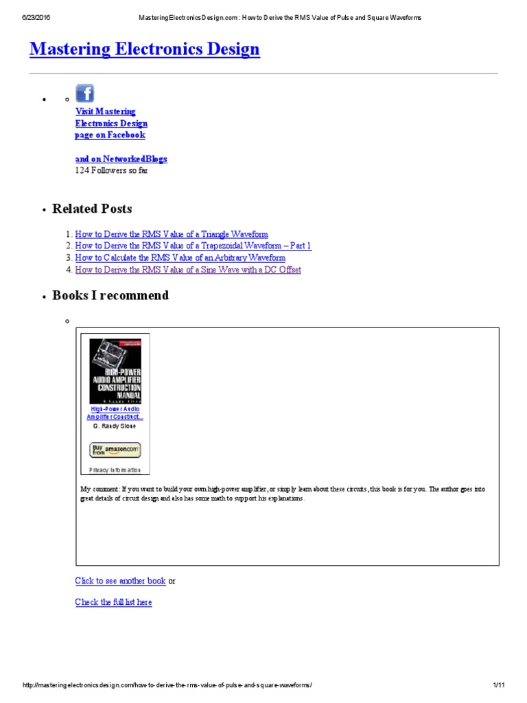 Mastering Electronics Design 1 | PDF | Root Mean Square | Amplifier