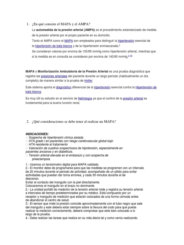 En Qué Consiste El MAPA y El AMPA | PDF | Corazón | Fisiología ...
