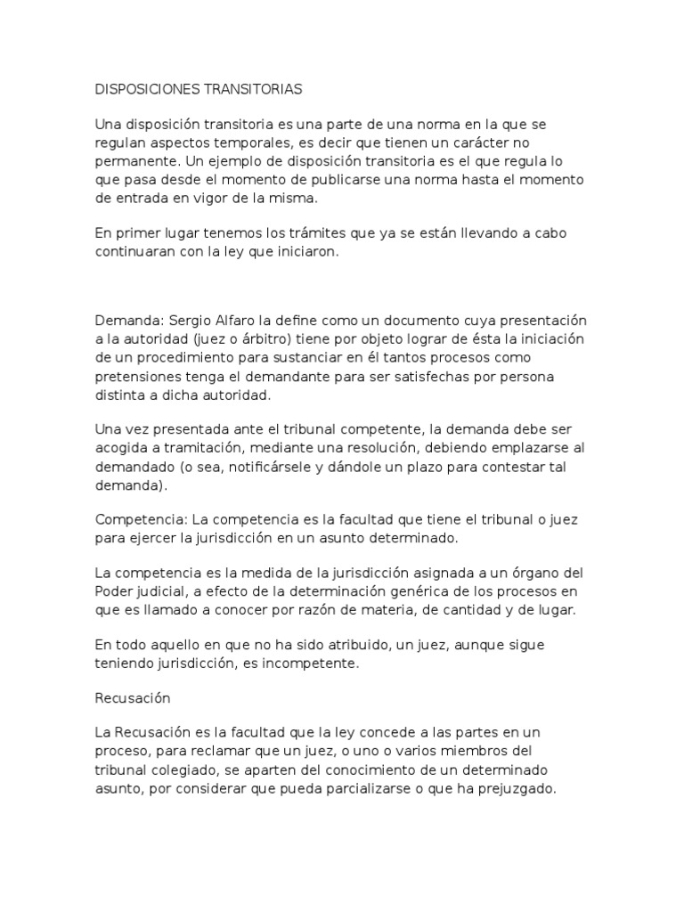 Disposiciones Transitorias y Reformas Legales | PDF | Demanda judicial ...