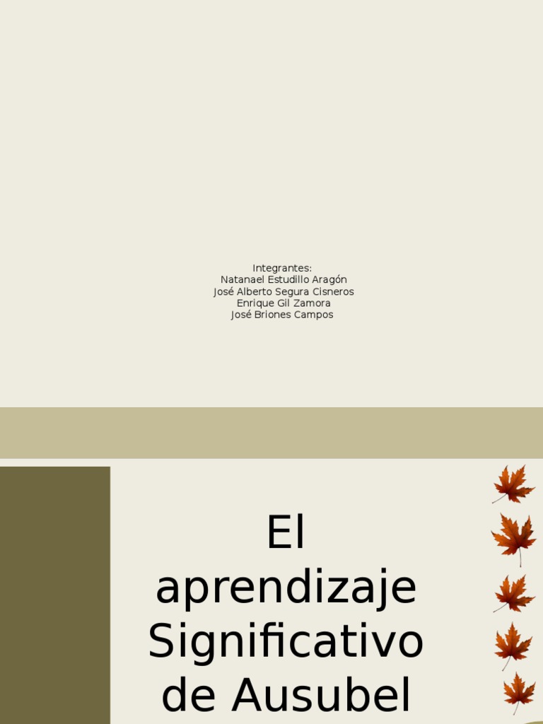 Teoria de Ausubel | PDF | Aprendizaje | Ciencia cognitiva