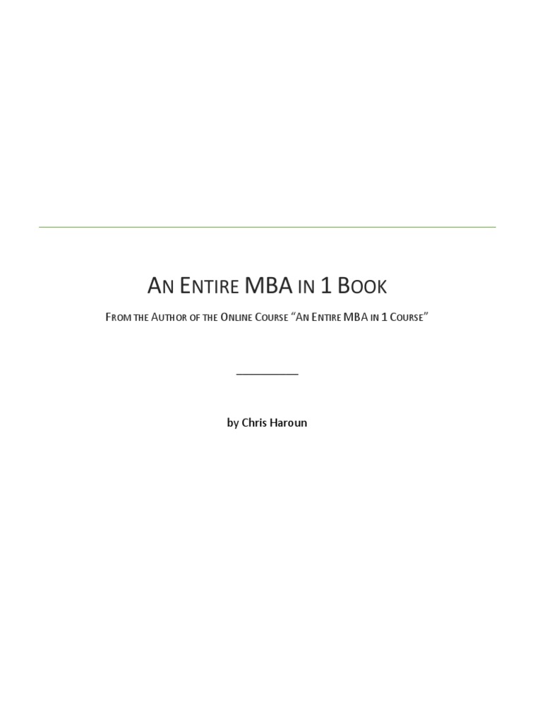 An Entire MBA in 1 Course The Author of The Udemy | PDF | Venture ...