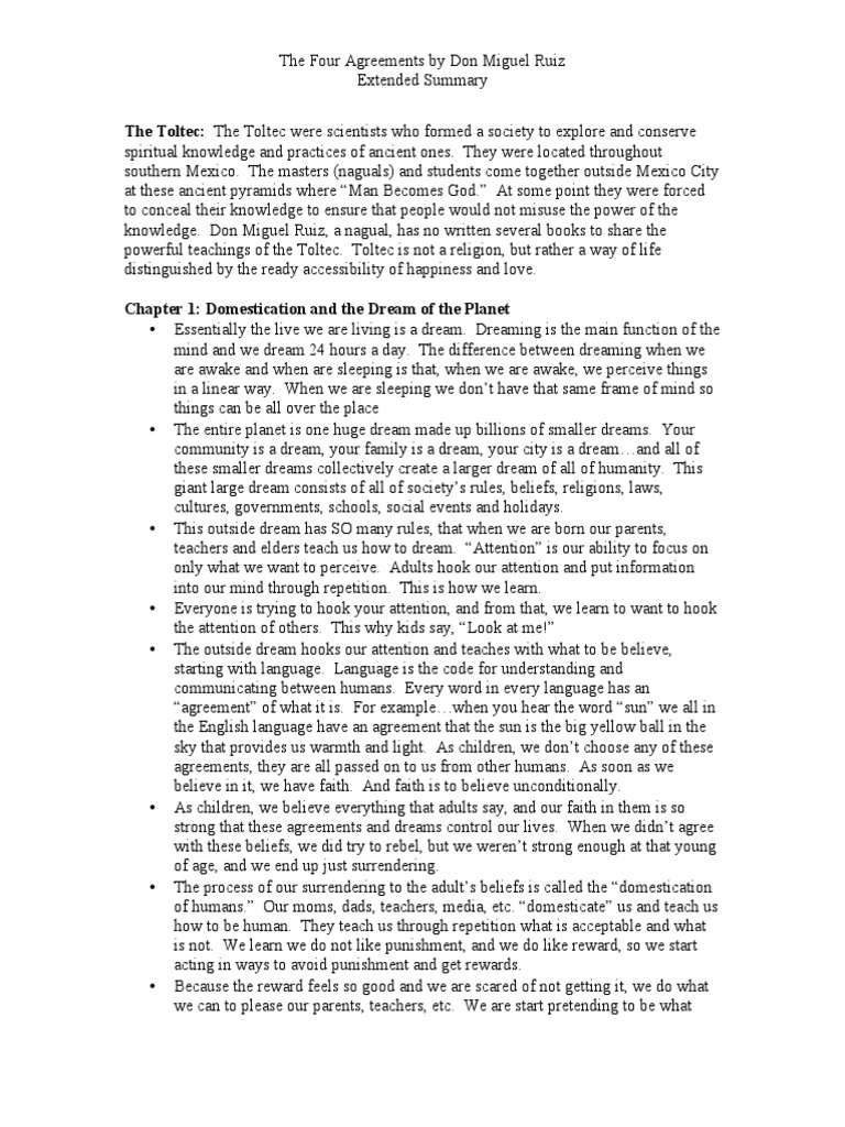 The+Four+Agreements+Extended+Summary | Magic (Paranormal) | Forgiveness