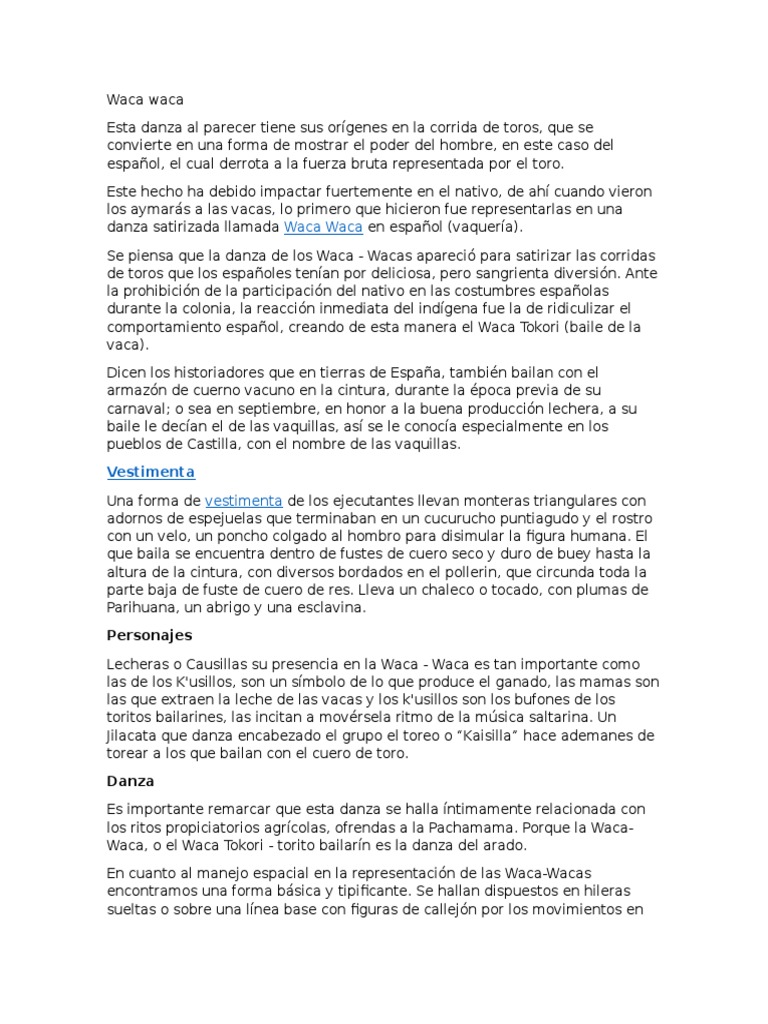 Waca Waca | PDF | Vacas | Carnaval