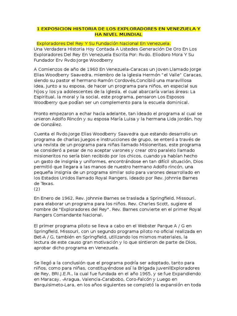 1 Exposicion Historia de Los Exploradores en Venezuela y Ha Nivel ...