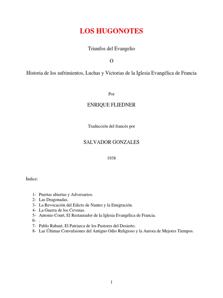 Los Hugonotes Triunfos de Evangelio PDF | PDF | hugonote | John Calvin
