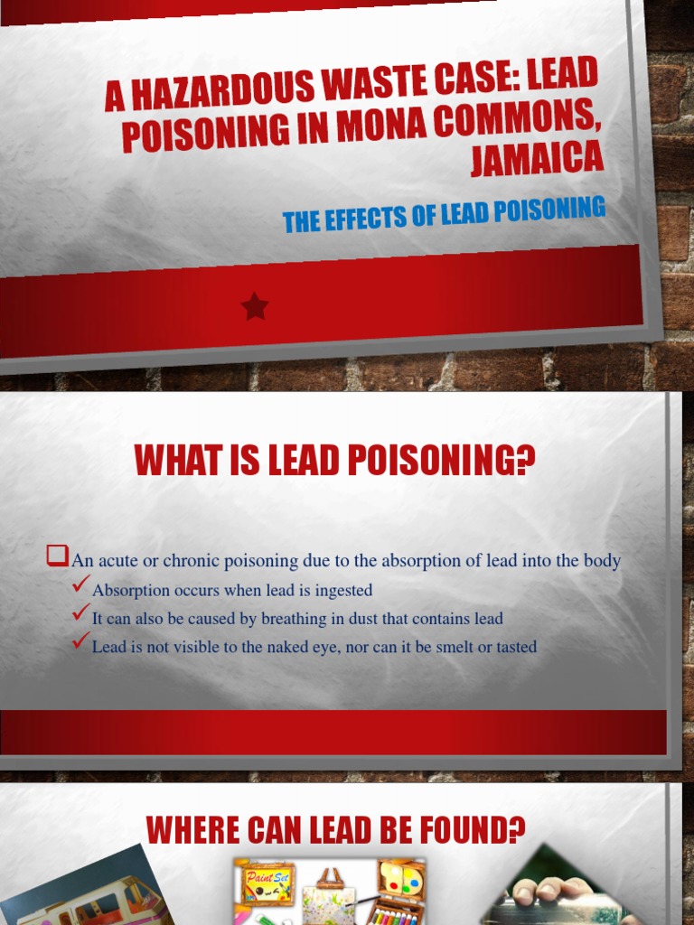 Hazardous Waste Case - Lead Poisoning in Mona Commons, Jamaica PDF ...