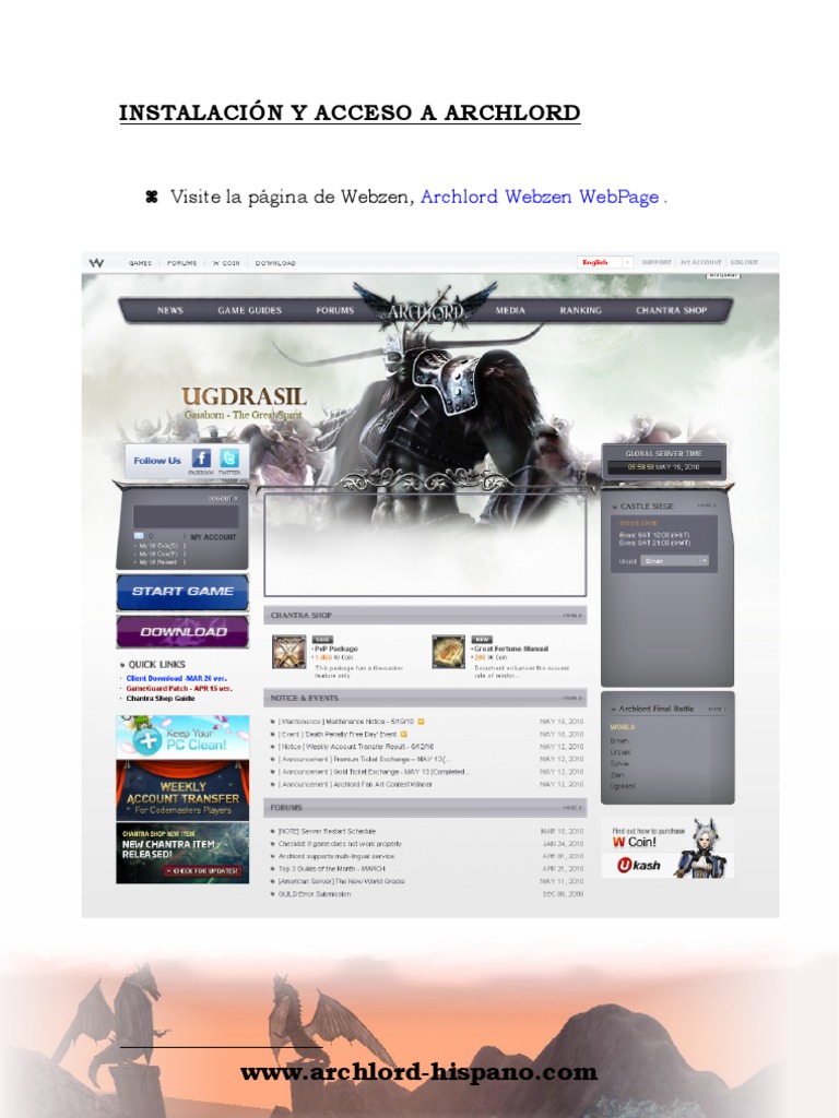 1-Archlord: Instalación y Acceso A Archlord | PDF | Software | Informática