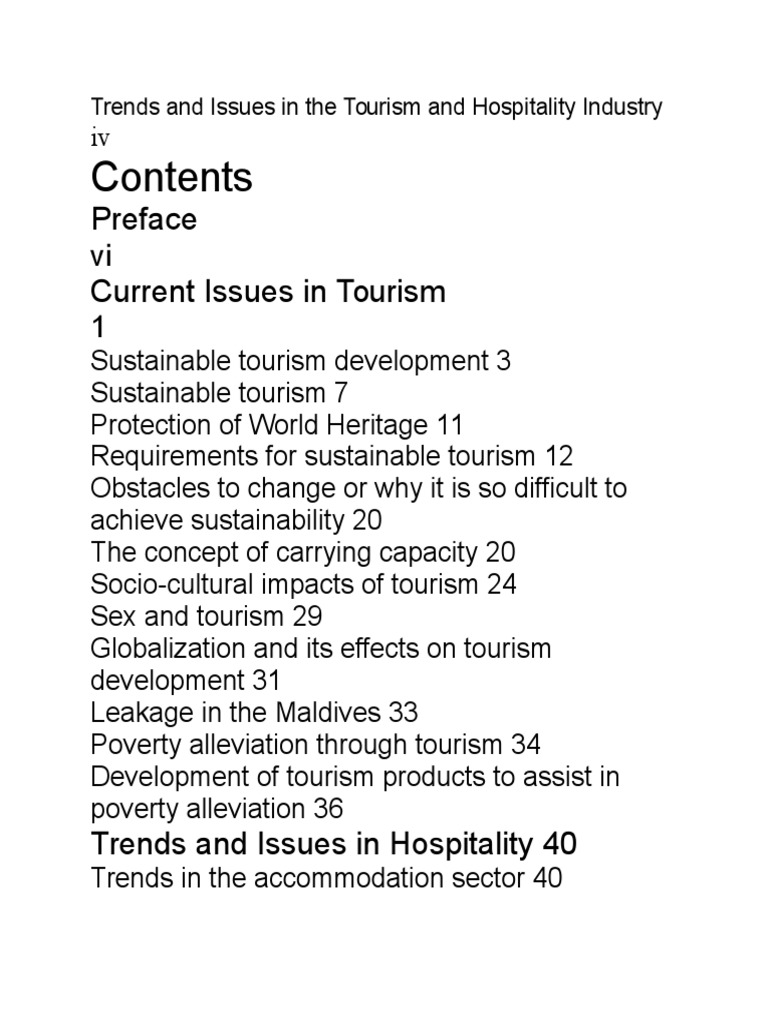 Trends and Issues in the Tourism and Hospitality Industry ...