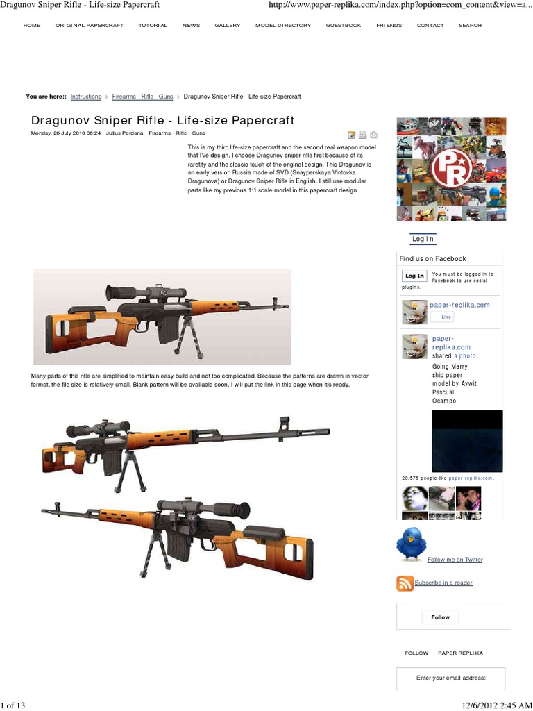 Papercraft Gun Templates