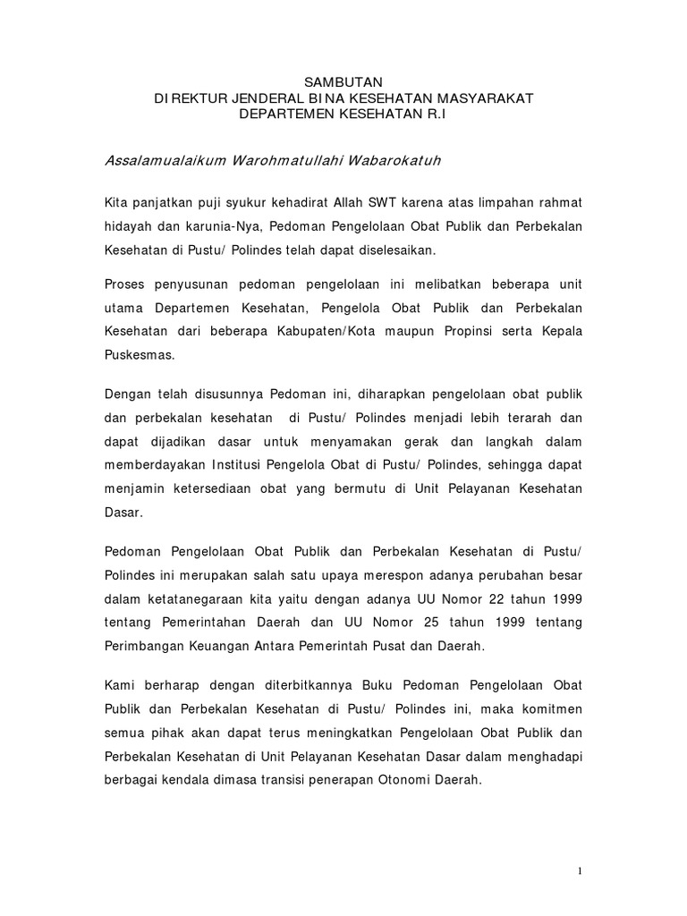 Pedoman Pustu Sub Unit | PDF | Pengembangan Diri | Kesehatan Holistik