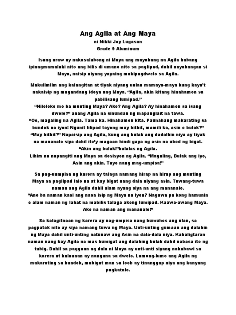 Ang Agila At Ang Maya Mga Pabula Filipinoo - vrogue.co Ang Agila At Ang Maya Mga Pabula Filipinoo - vrogue.co