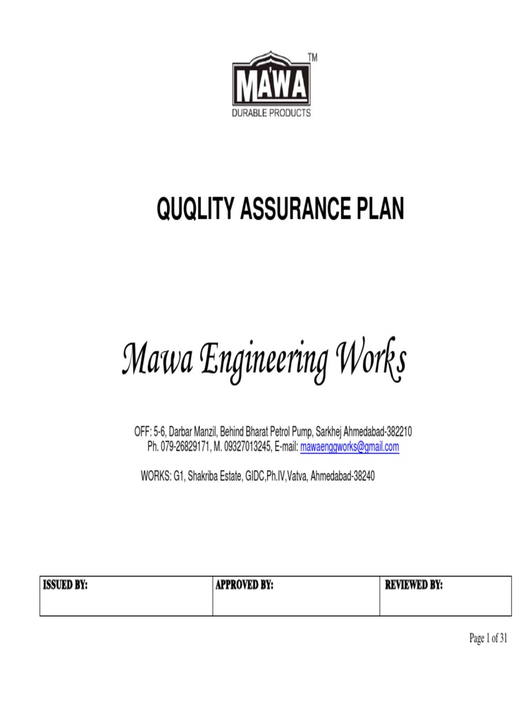 QAP | PDF | Pipe (Fluid Conveyance) | Quality Assurance