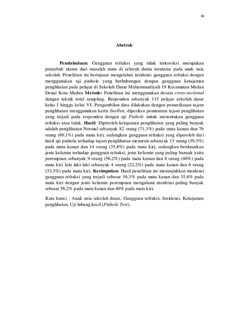 Prevalensi Gangguan Visus Pada Anak Usia Sekolah Dasar | PDF ...